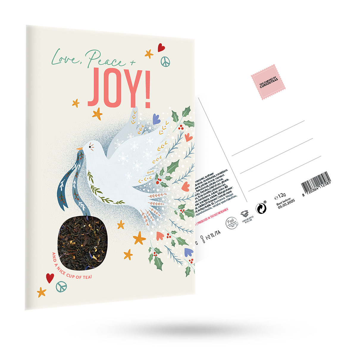 White Dove Tea Postcard - The Cabinet of CuriosiTEAs Store